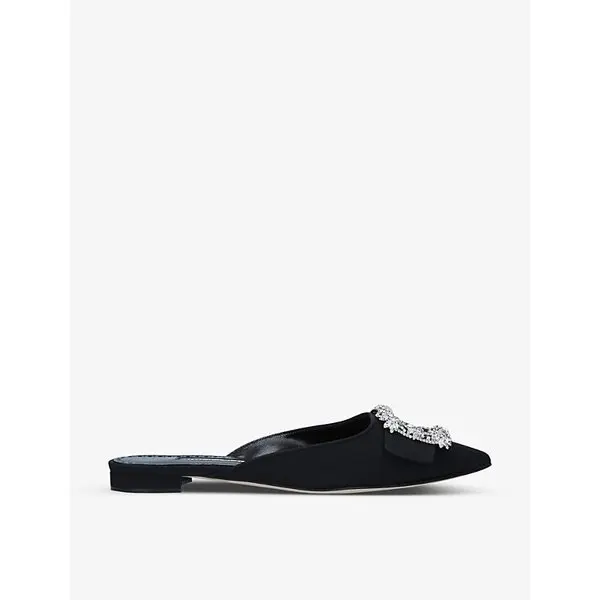 Manolo Blahnik Maysale Jewel Velvet Mules