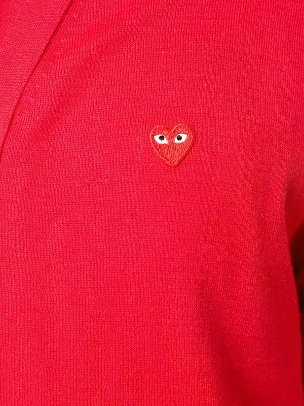 Play Comme Des Garcon Heart-detail Cardigan - Red