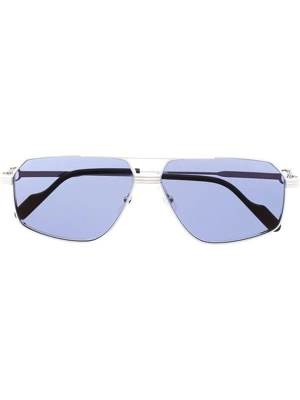 CARTIER C De Navigator-frame Sunglasses - Silver
