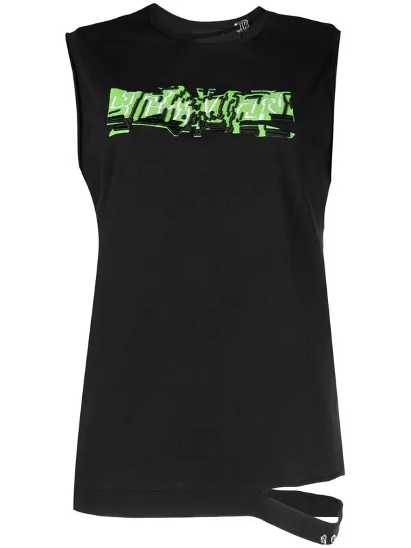 DIESEL® Embroidered Sleeveless T-shirt - Black