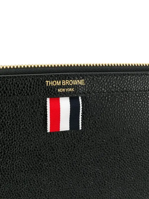 Thom Browne Grosgrain Ribbon-trim Pouch - Black