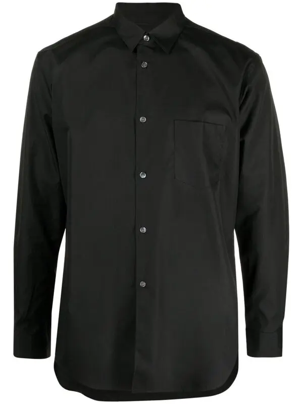Comme Des Garçons Pointed Collar Cotton Shirt - Black