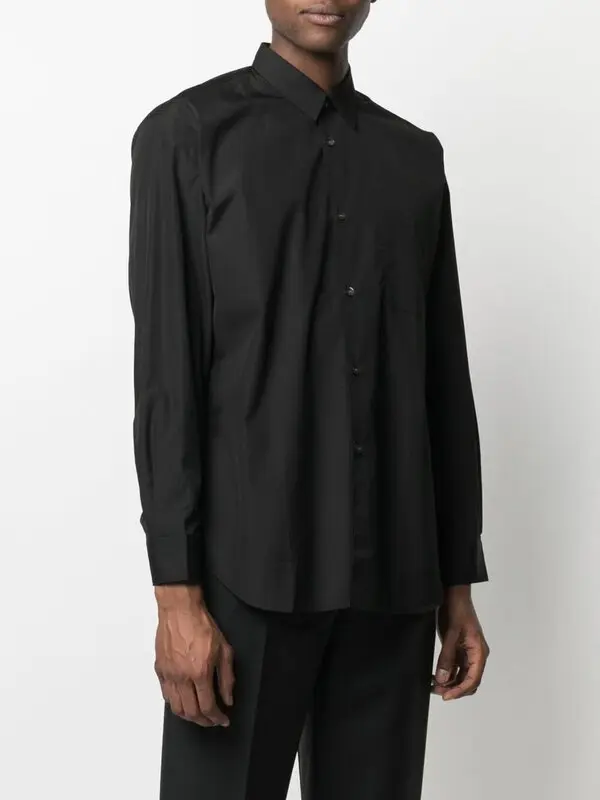 Comme Des Garçons Pointed Collar Cotton Shirt - Black