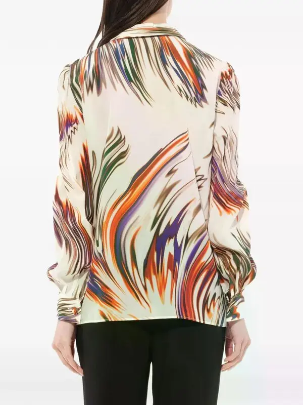Givenchy Long Sleeve Printed Silk Shirt