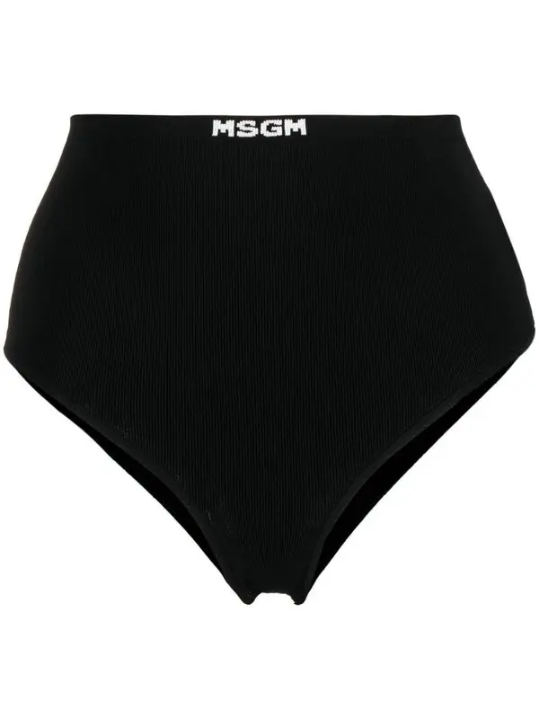 MSGM Knitted Logo Waistband Briefs - Black