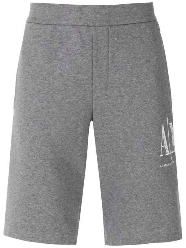 Armani Exchange Logo-embroidered Track Shorts - Grey