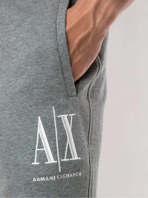 Armani Exchange Logo-embroidered Track Shorts - Grey