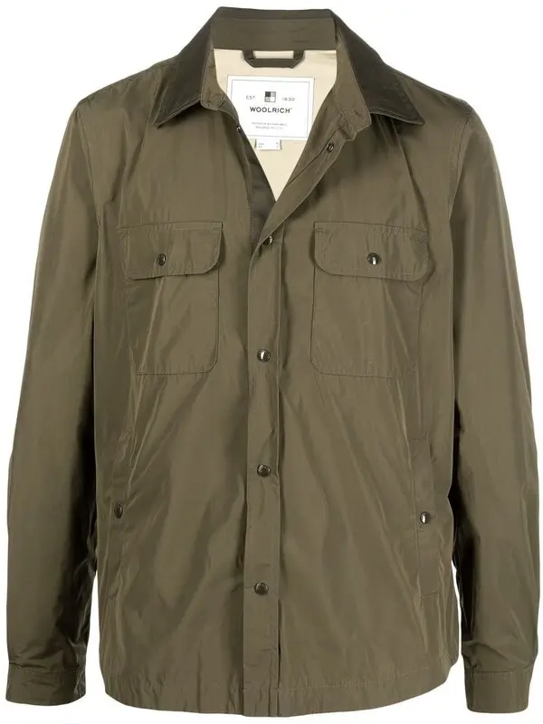 Woolrich Lightweight Cotton Shirt Jacket - Green