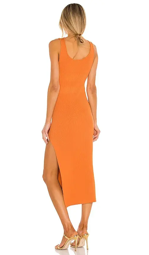 open lace back dress Burnt Orange Full Sleeve Rib Mini Dress