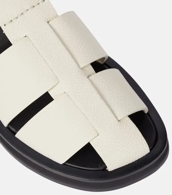 THE ROW Fisherman Leather Sandals - White