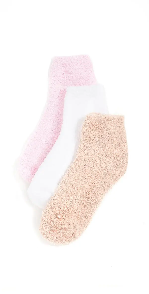 STEMS 3-pack Chenille Ankle Socks - Ivory/blush/dusty
