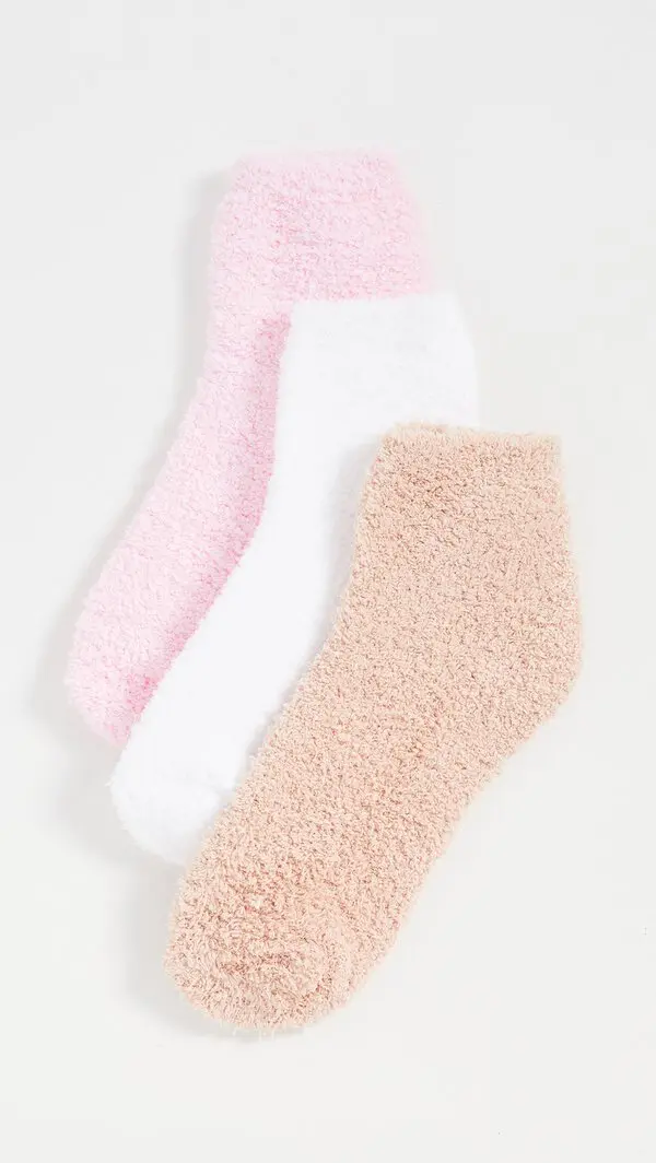 STEMS 3-pack Chenille Ankle Socks - Ivory/blush/dusty
