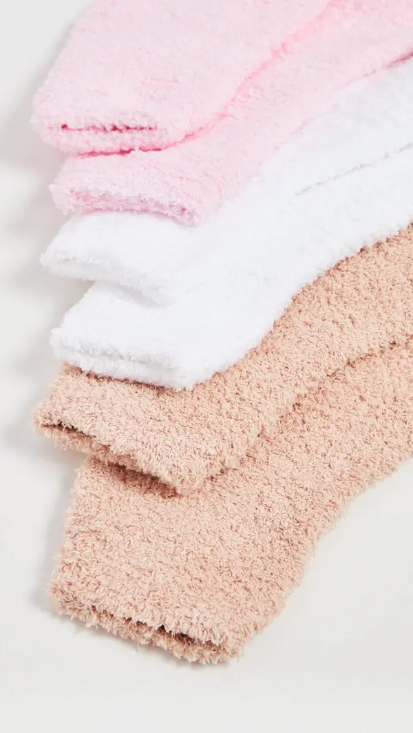 STEMS 3-pack Chenille Ankle Socks - Ivory/blush/dusty