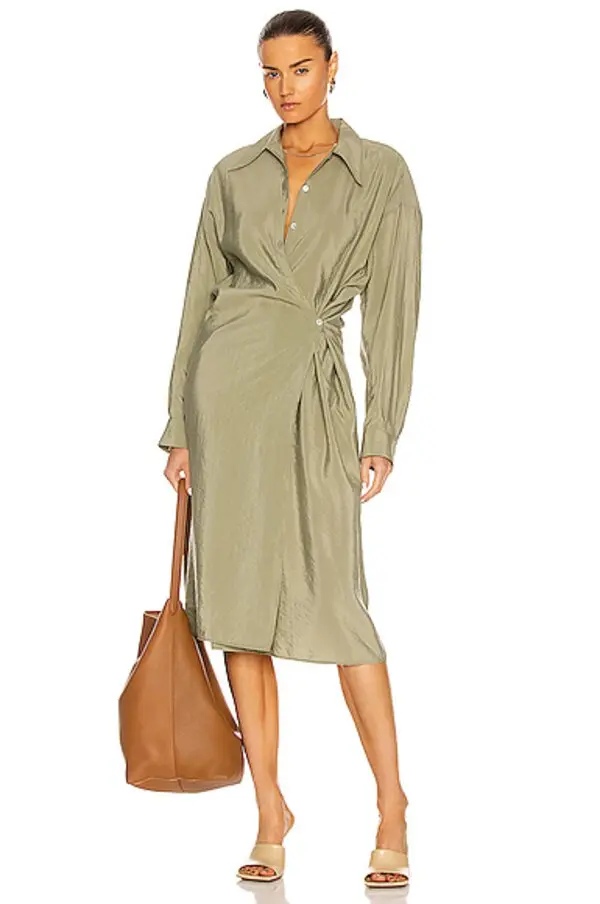 Lemaire Twisted Dress In Sage - 30% Off | Editorialist