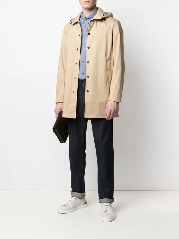 Woolrich Press Stud Fastening Hooded Coat