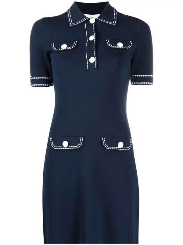 Michael Kors Short-Sleeve Fitted Polo Dress In Blue - 11% Off | Editorialist