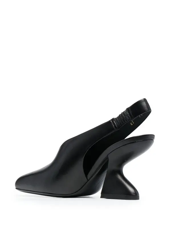 FERRAGAMO F-heel Slingback Pumps - Black