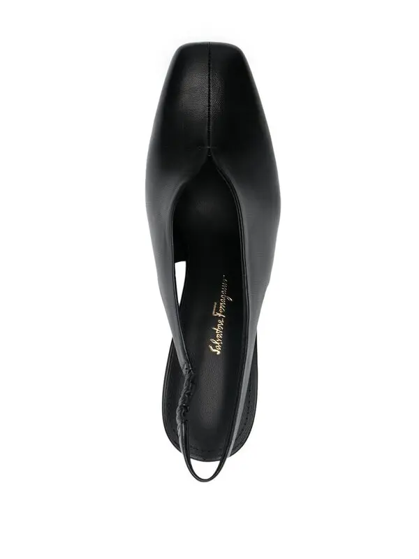 FERRAGAMO F-heel Slingback Pumps - Black