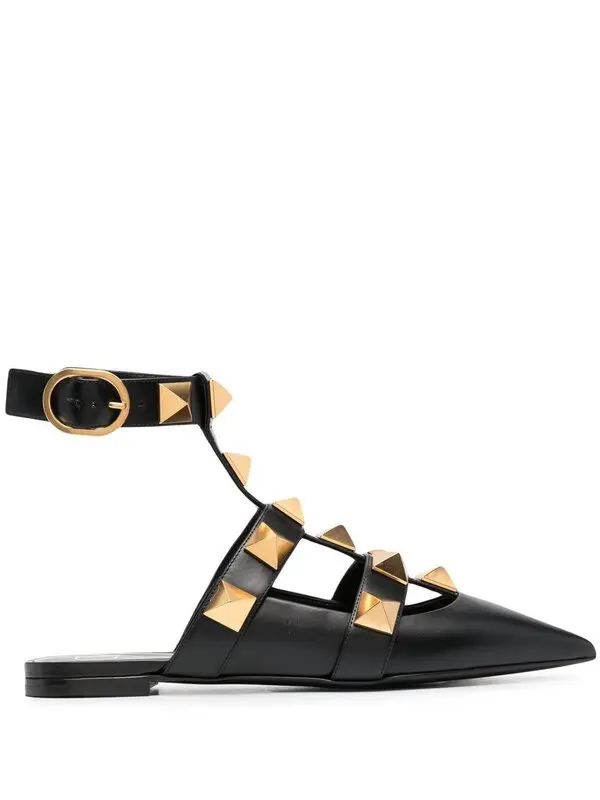 Valentino Garavani Roman Stud Ballerina - Black