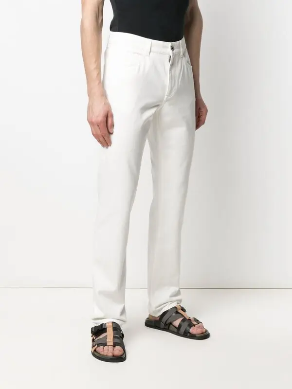 FERRAGAMO Straight-leg Jeans With Logo Patch - White
