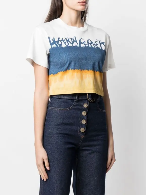 Alberta Ferretti Tie-dye Print Cotton T-shirt - Blue