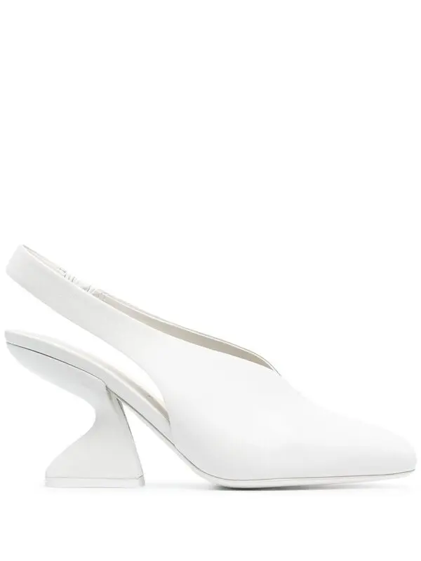 FERRAGAMO F-heel Slingback Pumps - White