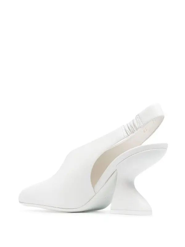FERRAGAMO F-heel Slingback Pumps - White