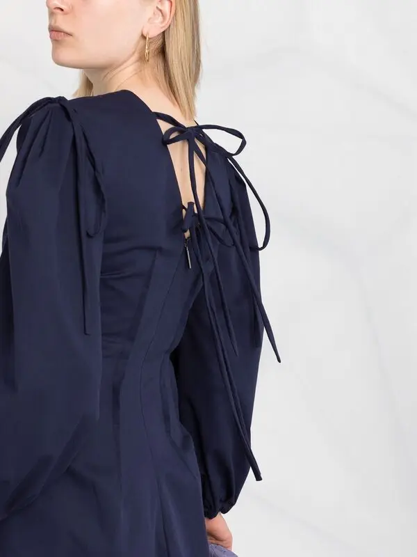 MSGM Long-sleeve A-line Dress - Blue
