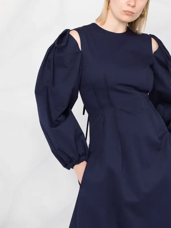 MSGM Long-sleeve A-line Dress - Blue