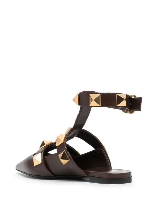 Valentino Garavani Rockstud Detail Pointed-toe Pumps - Brown