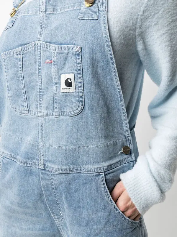 Carhartt Work In Progress Stonewashed Denim Dungarees