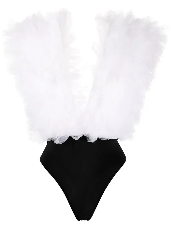 Alchemy Fashions X Lia Aram Ruffled Bodysuit - White