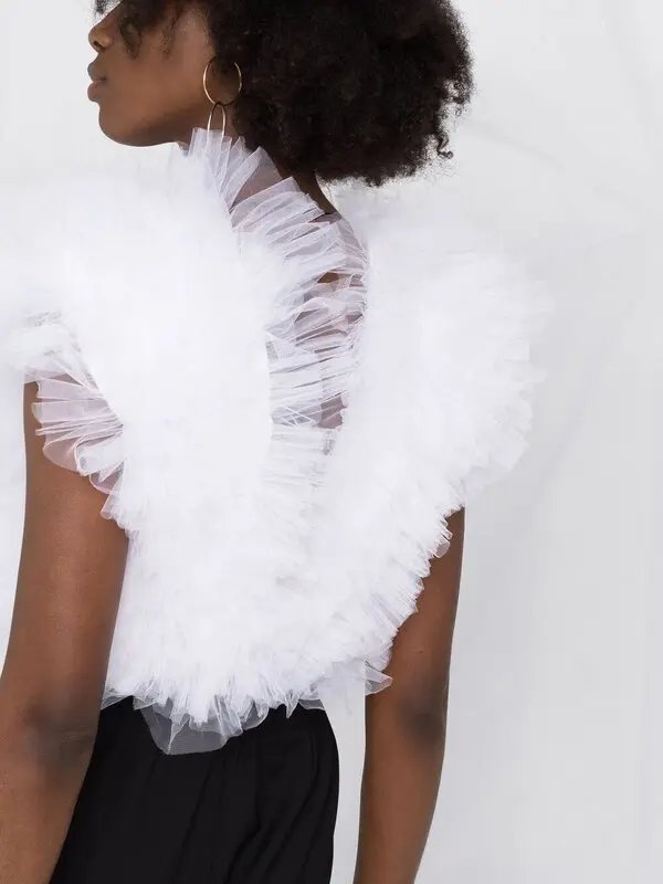 Alchemy Fashions X Lia Aram Ruffled Bodysuit - White