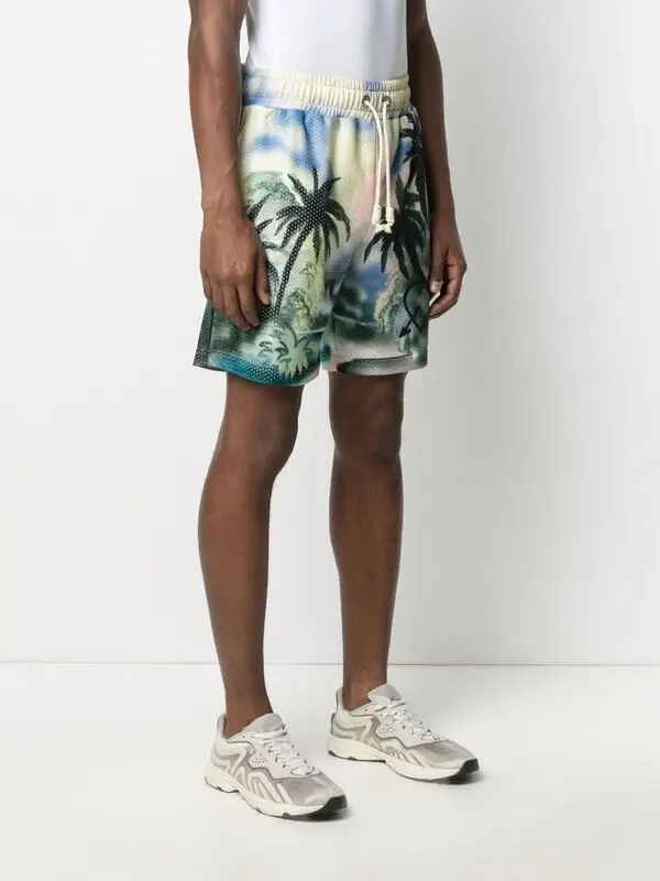 Palm Angels Paradise Mesh Track Shorts - Blue