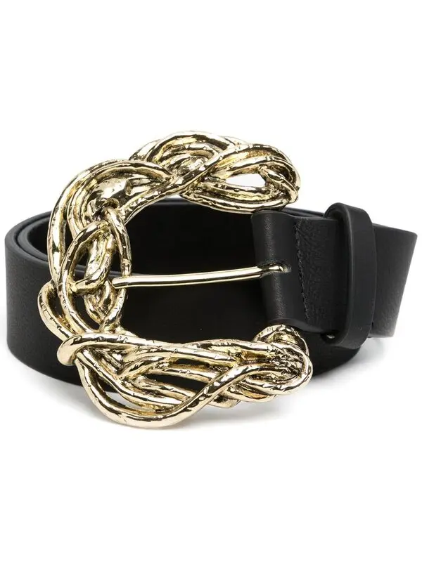 B-Low the Belt Brown Leather Squiggle-Buckle Belt B-Low-The-belt-Milla-Leather-  main image 2