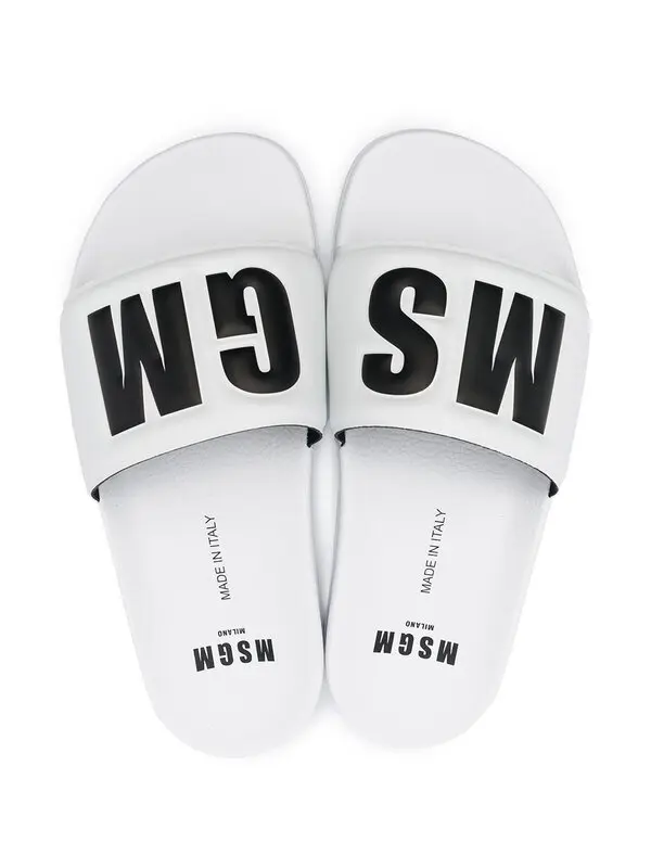 MSGM Logo-print Slides - White
