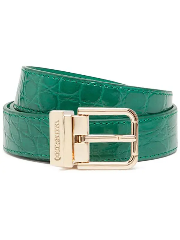 Dolce & Gabbana Buckled Leather Belt - Green