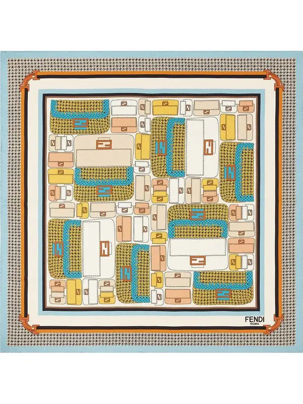 Fendi Baguette-print Silk Foulard