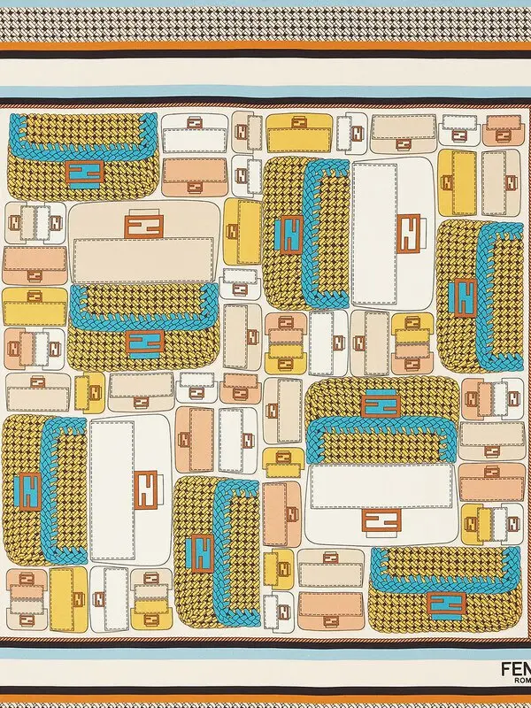 Fendi Baguette-print Silk Foulard