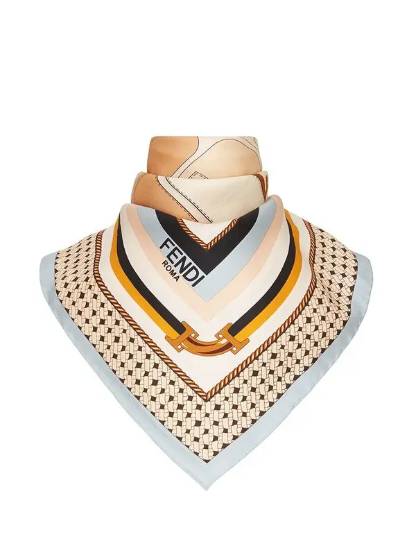 Fendi Baguette-print Silk Foulard