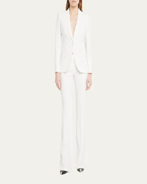 Alexander McQueen Leaf Crepe Suiting Pants