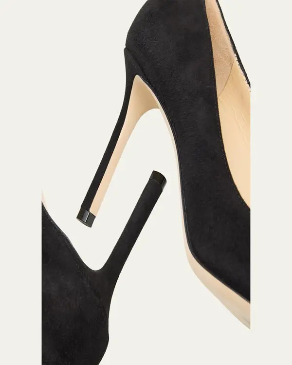 JIMMY CHOO Romy 85mm Suede Pumps - Black