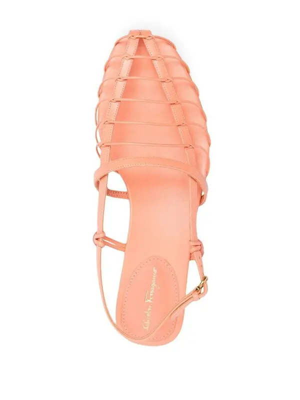FERRAGAMO Strappy Design Slingback Sandals - Orange