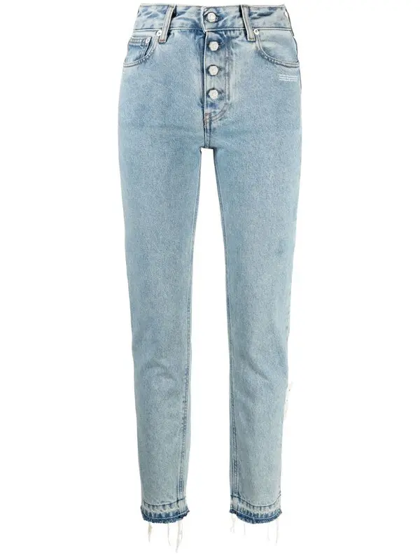Off-White High-waisted Straight-leg Jeans - Blue