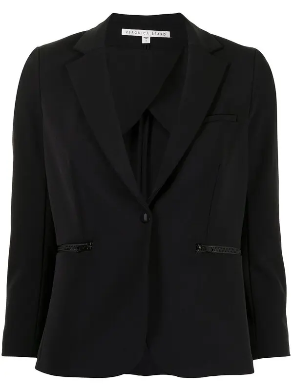 Veronica Beard Scuba Schoolboy Dickey Single-breasted Blazer