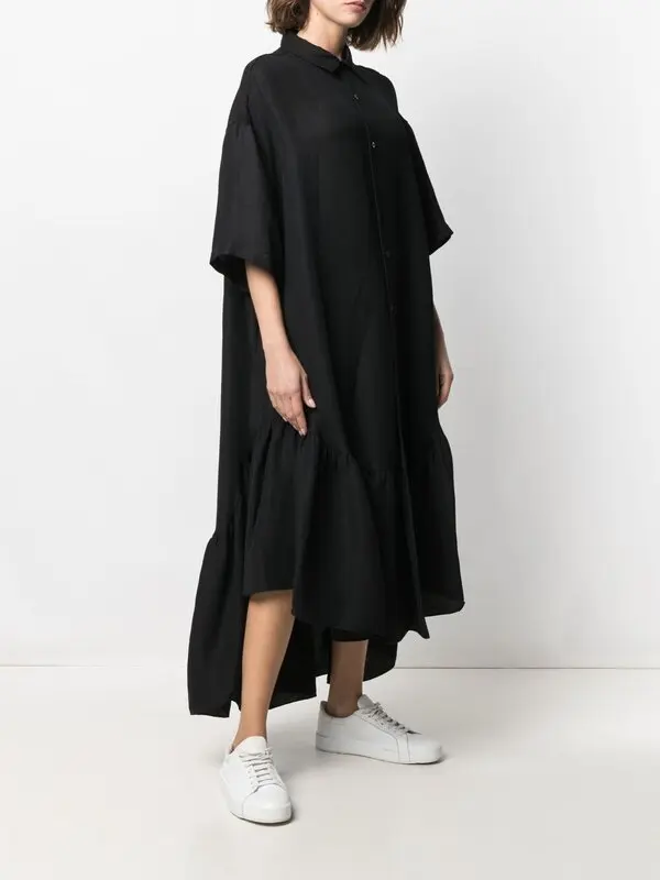Ami Ruffled Hem Shirt Dress