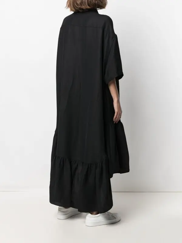 Ami Ruffled Hem Shirt Dress