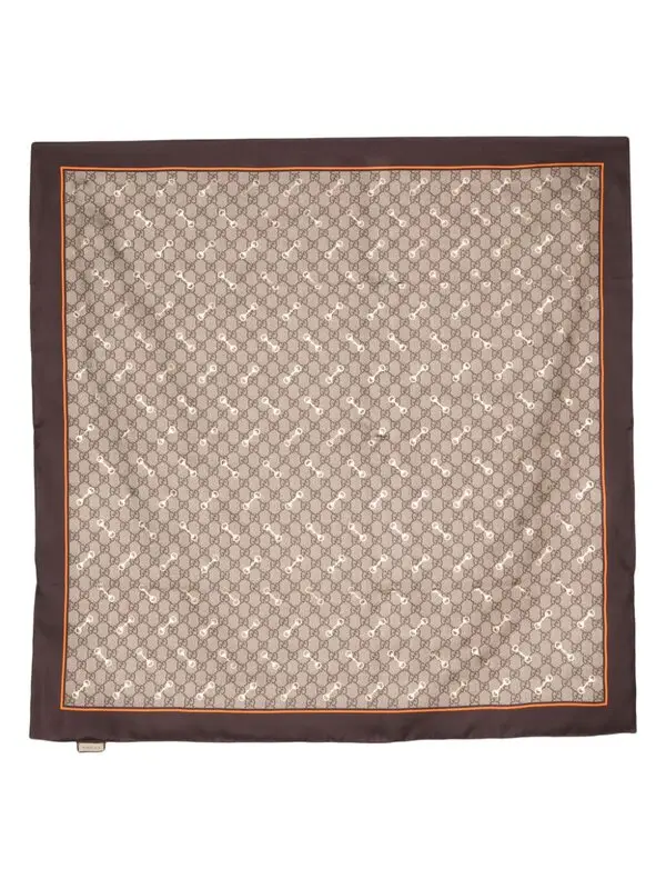 Gucci Gg Horsebit-print Silk Scarf