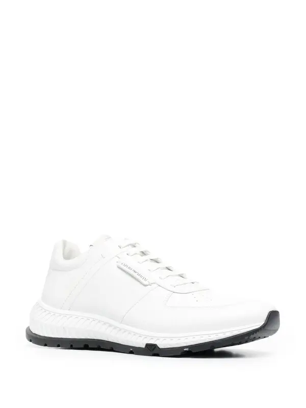 Emporio Armani Leather-panel Lace-up Sneakers