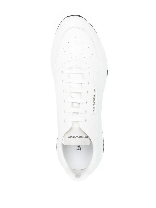 Emporio Armani Leather-panel Lace-up Sneakers